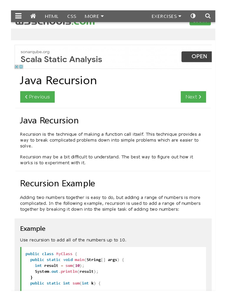 Java Recursion | PDF | Bootstrap (Front End Framework) | Html