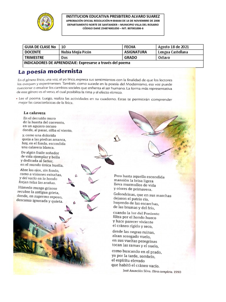 Guia 10 La Poesia Moderna | PDF