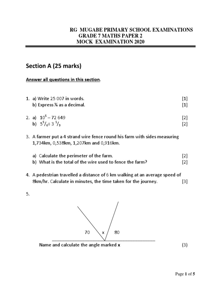 Grade 7 Maths P 2 PP - 7 B Answerss | PDF