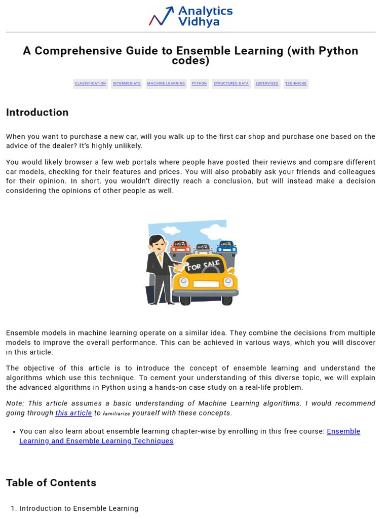 A Comprehensive Guide To Ensemble Learning (With Python Codes) | PDF | Applied Mathematics ...