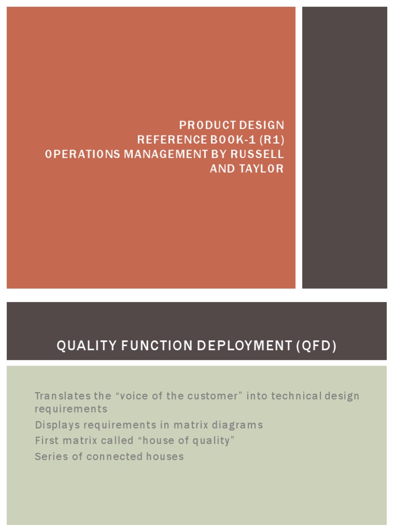 Product Design Reference Book-1 (R1) Operations Management by Russell ...