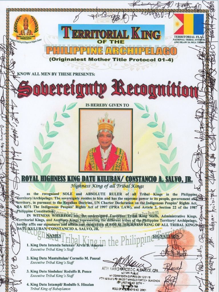 ANNEX 1 Sovereignty Recognition | PDF