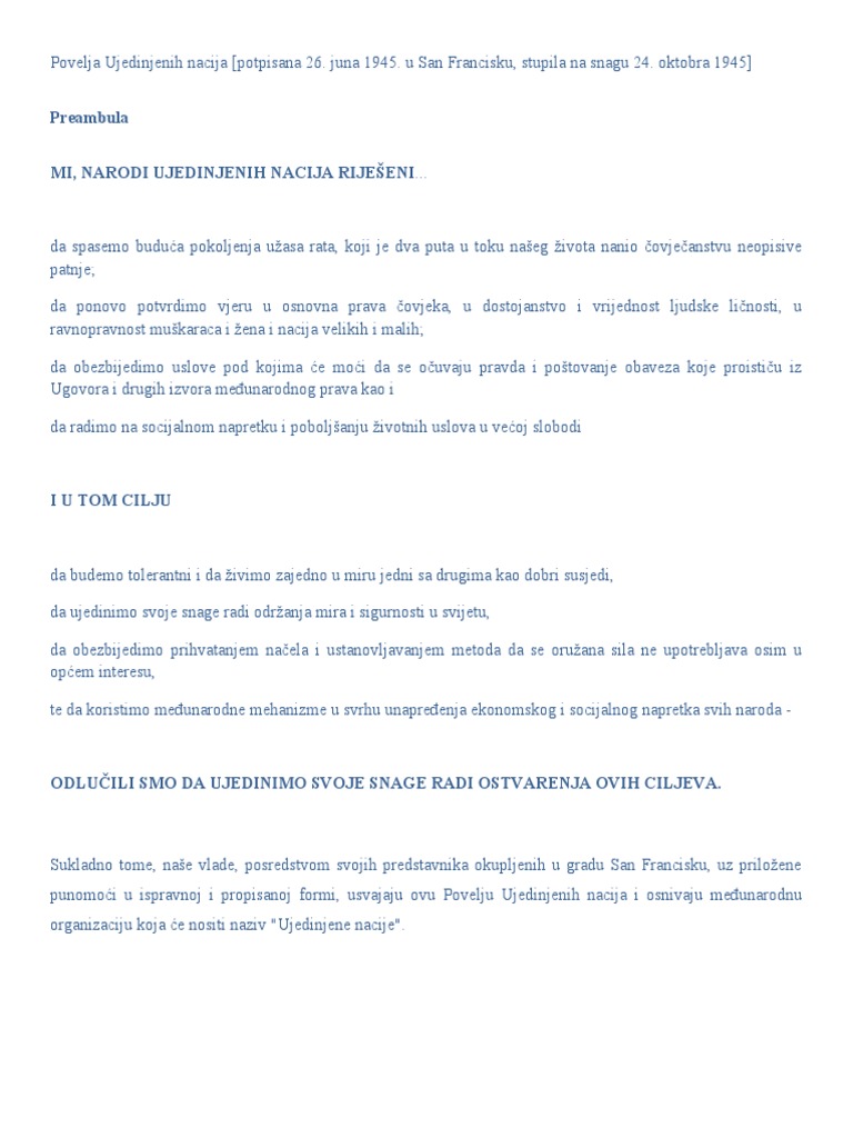 Povelja UN-a - COLOUR!!! | PDF