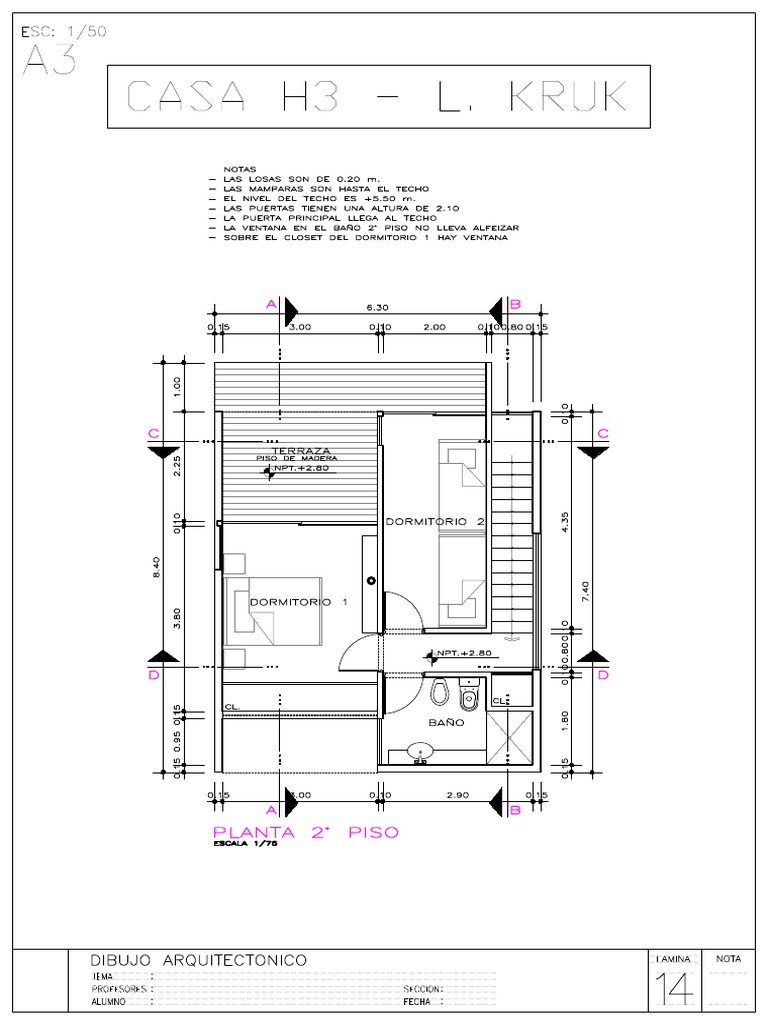 Casa H3 - Planta 2do Nivel | PDF
