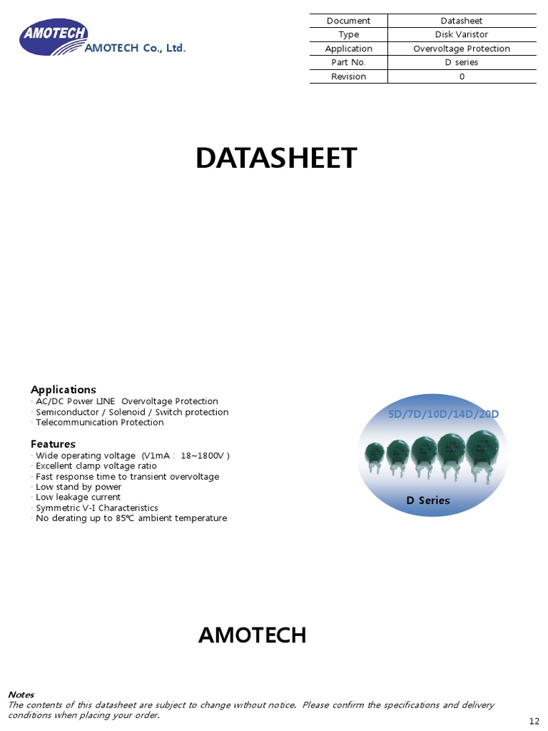 Datasheet Datasheet: Amotech | PDF | Electrical Components | Electric Power