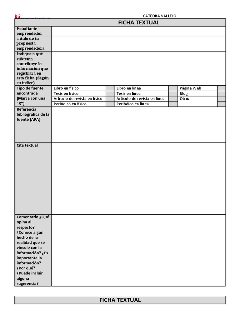 Ejemplo de Ficha Textual | PDF