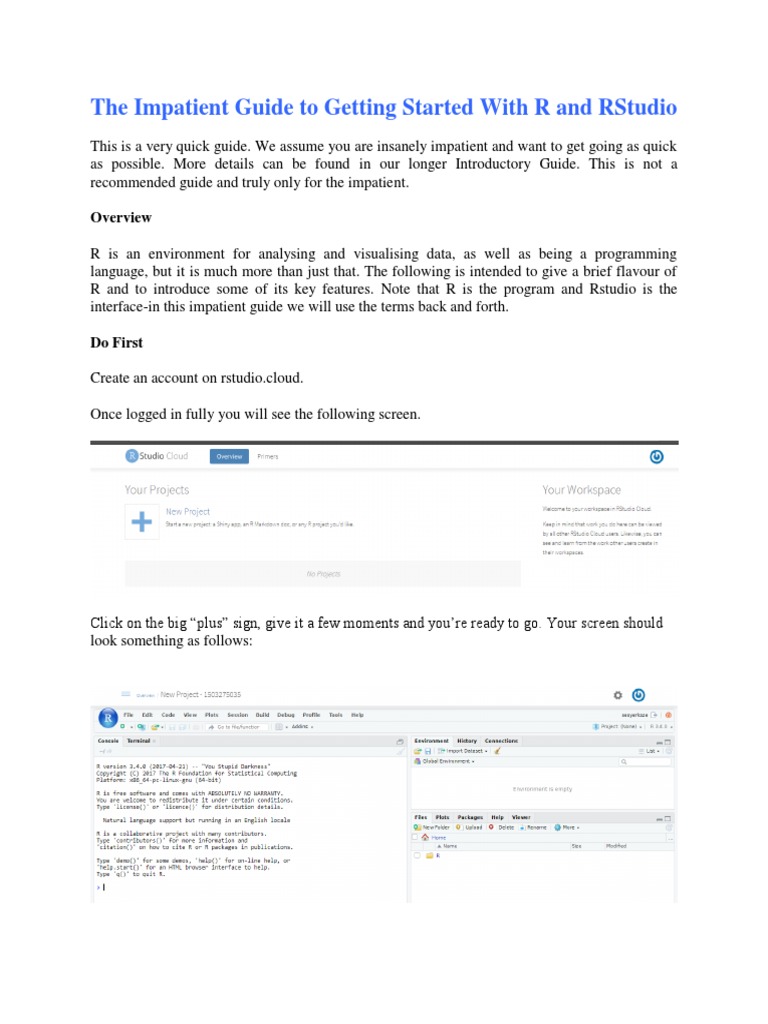 Quick Start with R and RStudio | PDF
