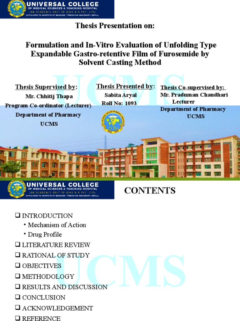 Thesis | PDF | Pharmaceutical Formulation | Spectrophotometry