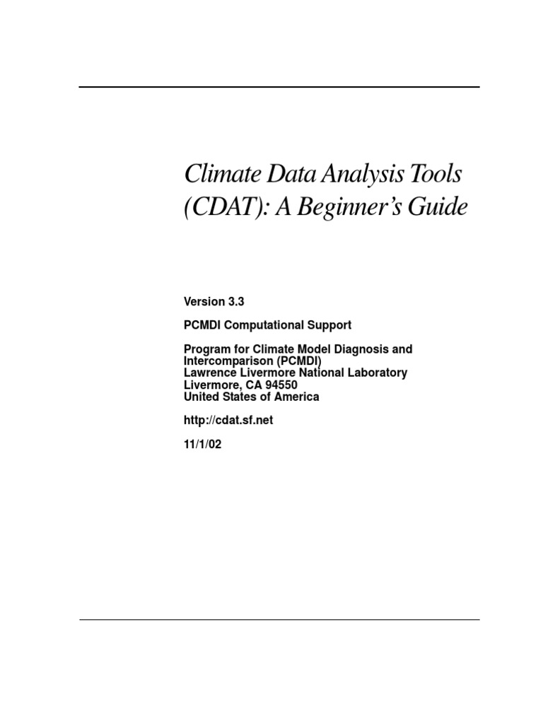 Climate Data Analysis Tools (CDAT) (PDFDrive) | PDF | Scripting ...