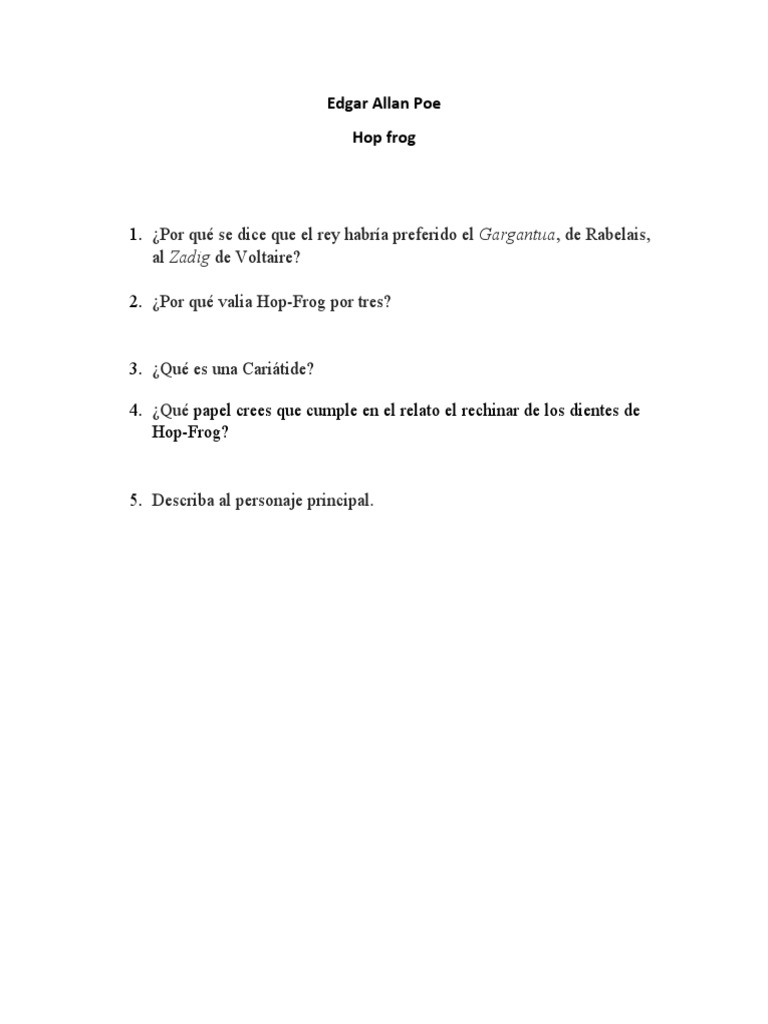 Edgar Allan Poe - Hop-Frog | PDF