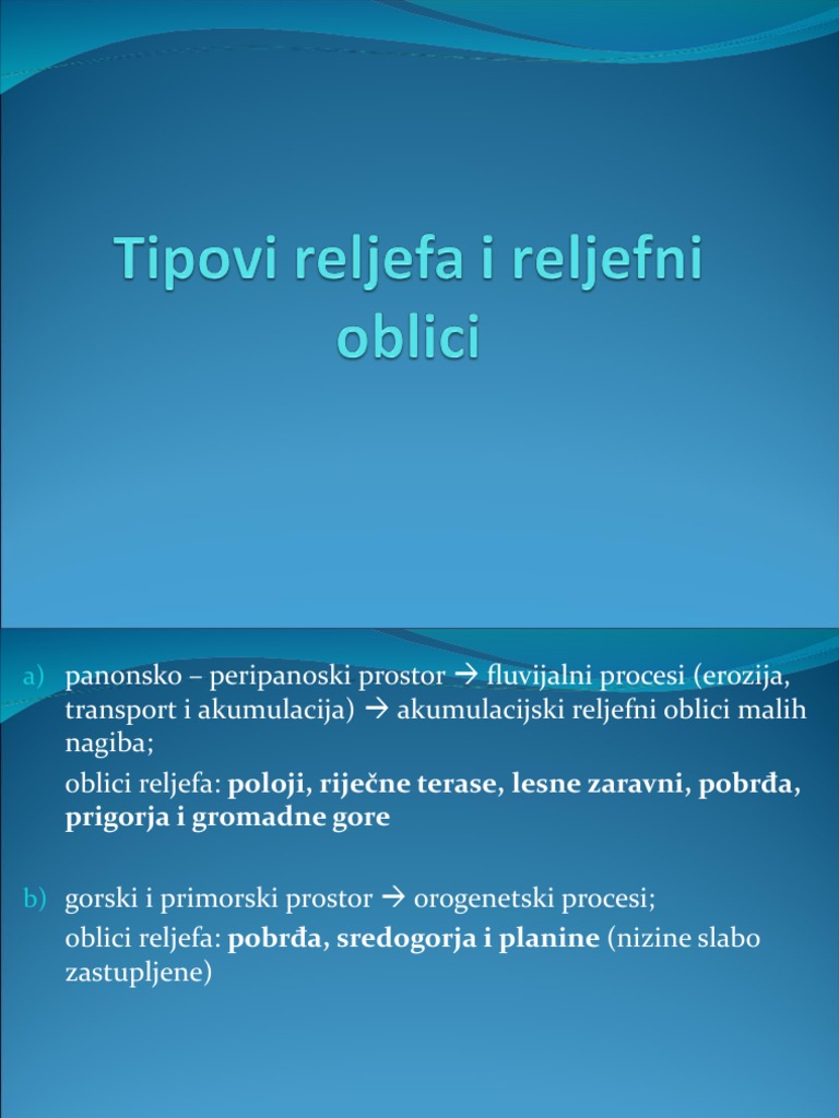 Tipovi Reljefa I Reljefni Oblici | PDF