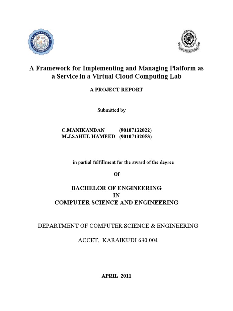 A Framework For Implementing and Managing Platform As A | PDF | Cloud ...
