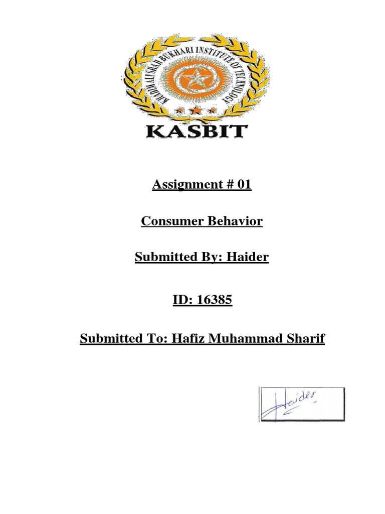 Haider CB Assignment 01 | PDF | Marketing | Mc Donald's