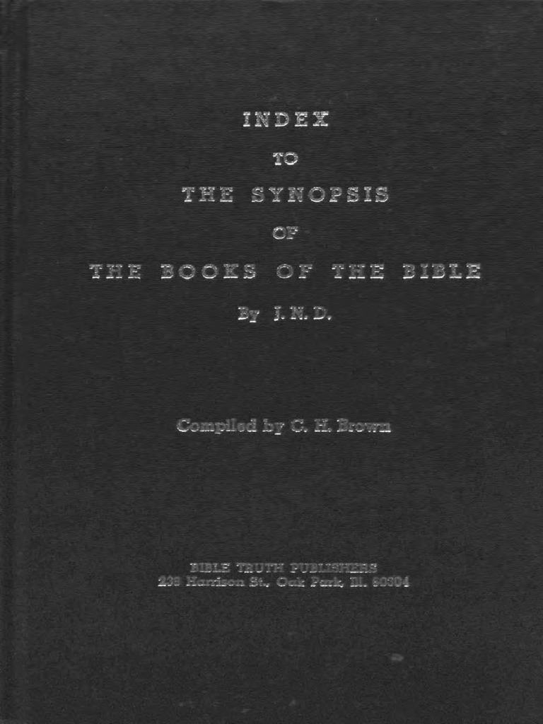 Darby Bible Synopsis Index | PDF | Writing | Bible