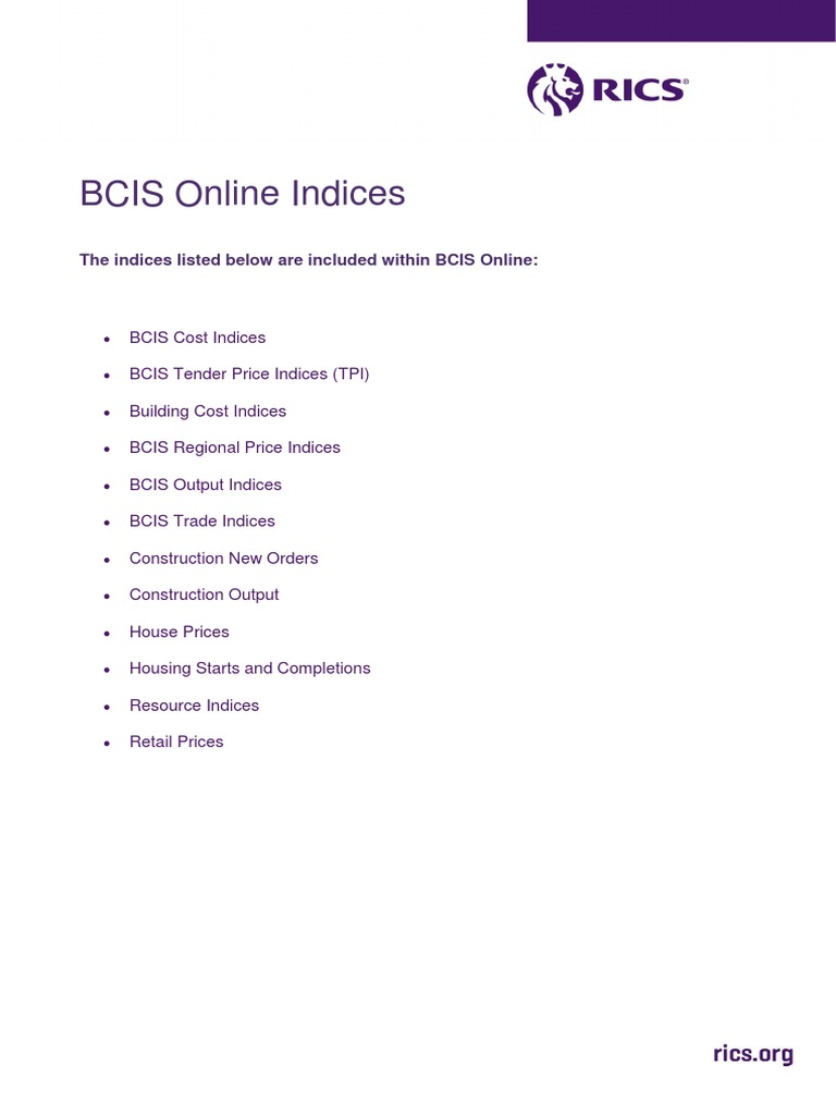 Bcis Online Indices | PDF