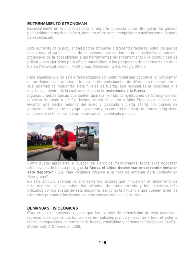 Entrenamient Strongman | PDF | Entrenamiento de fuerza | Ejercicio físico