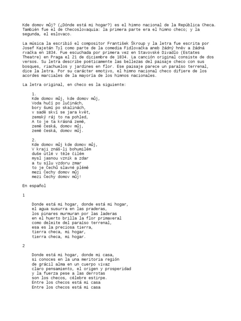 Himno Rep Checa | PDF