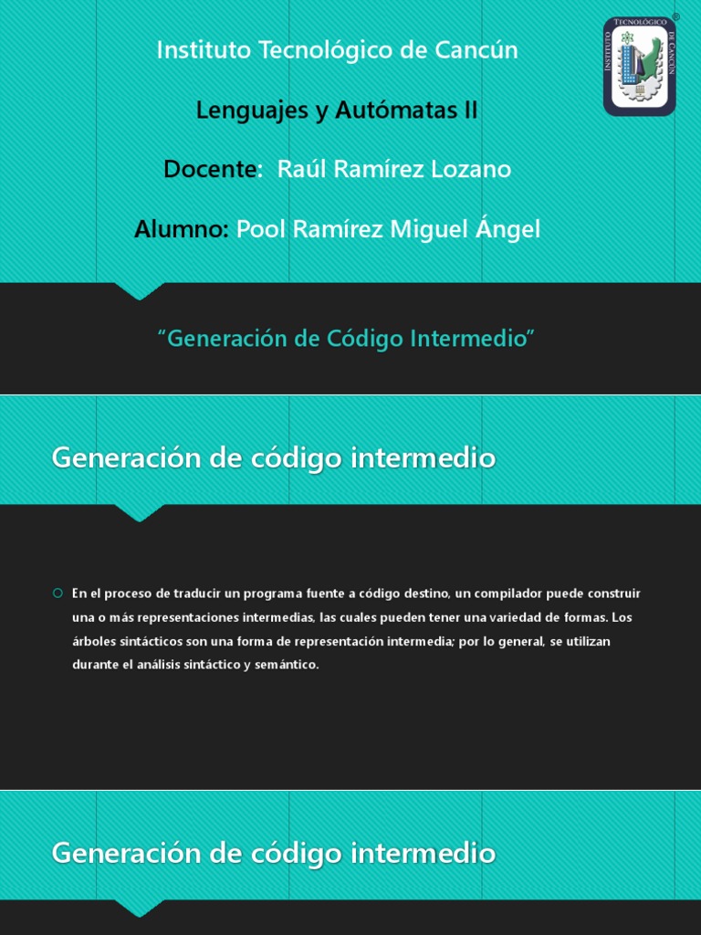 Generador de Codigo Intermedio (Lenguajes y Automatas II) | PDF ...
