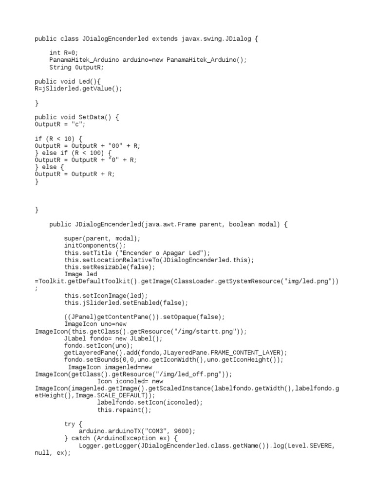 Codigo Netbeans Led | PDF | Object Oriented Programming | Models Of ...