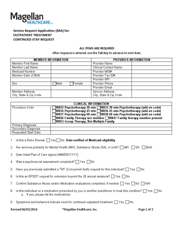 Outpatient Continued Stay Review 6316 | PDF | Psychotherapy | Health Care