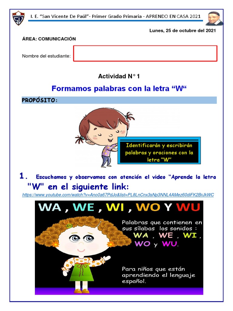 Fichas de La Letra W | PDF | Cognición