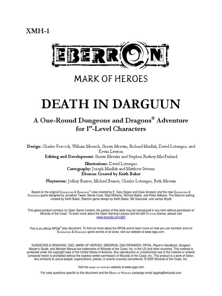 XMH-1 Death in Darguun | PDF | Dungeons & Dragons | Wizards Of The ...