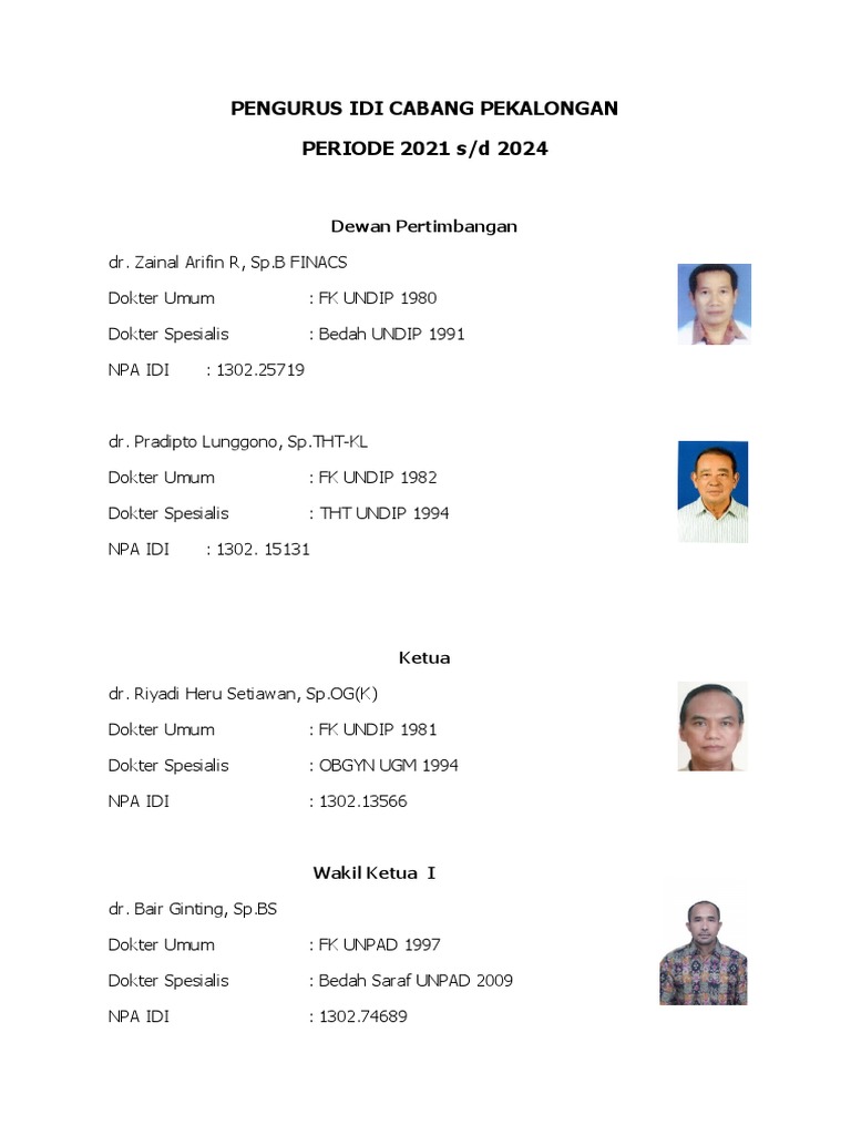 Profil Pengurus | PDF
