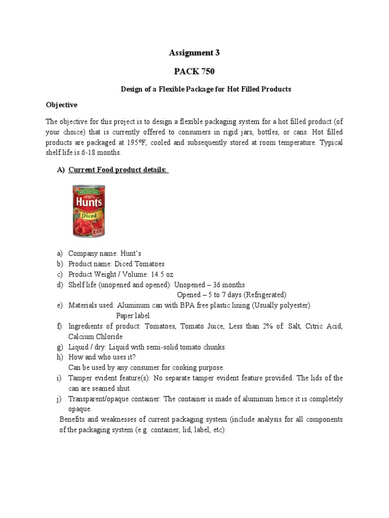 Assignment 3 PACK 750 Fall 2019 (GS) | PDF | Packaging And Labeling ...