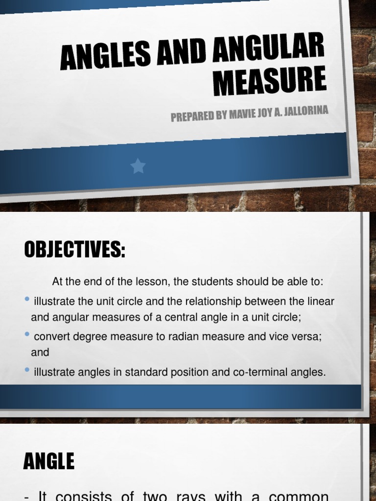 Angles and Angular Measure | PDF | Science & Mathematics