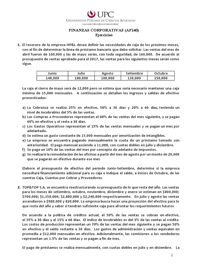 Ejercicios Presupuesto de Efectivo | PDF Ejercicios Presupuesto de Efectivo | PDF