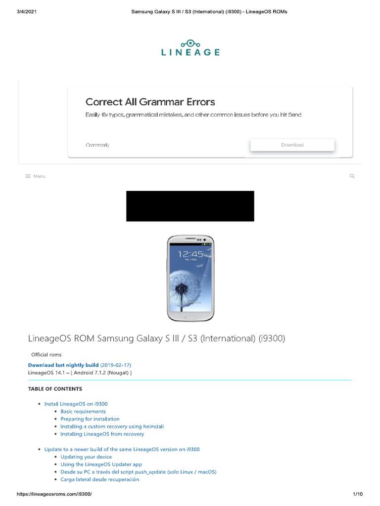 Samsung Galaxy S III - S3 (International) (I9300) - LineageOS ROMs ...