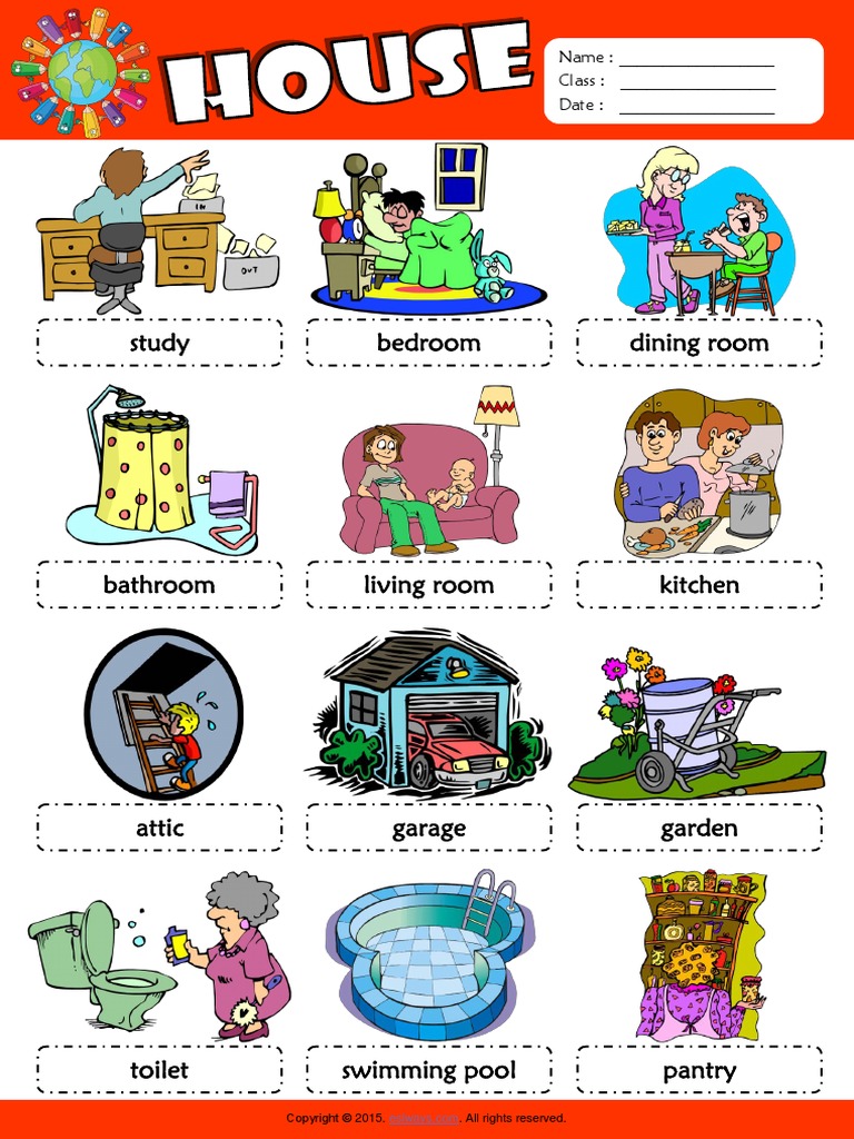 Parts of The House Esl Picture Dictionary For Kids | PDF