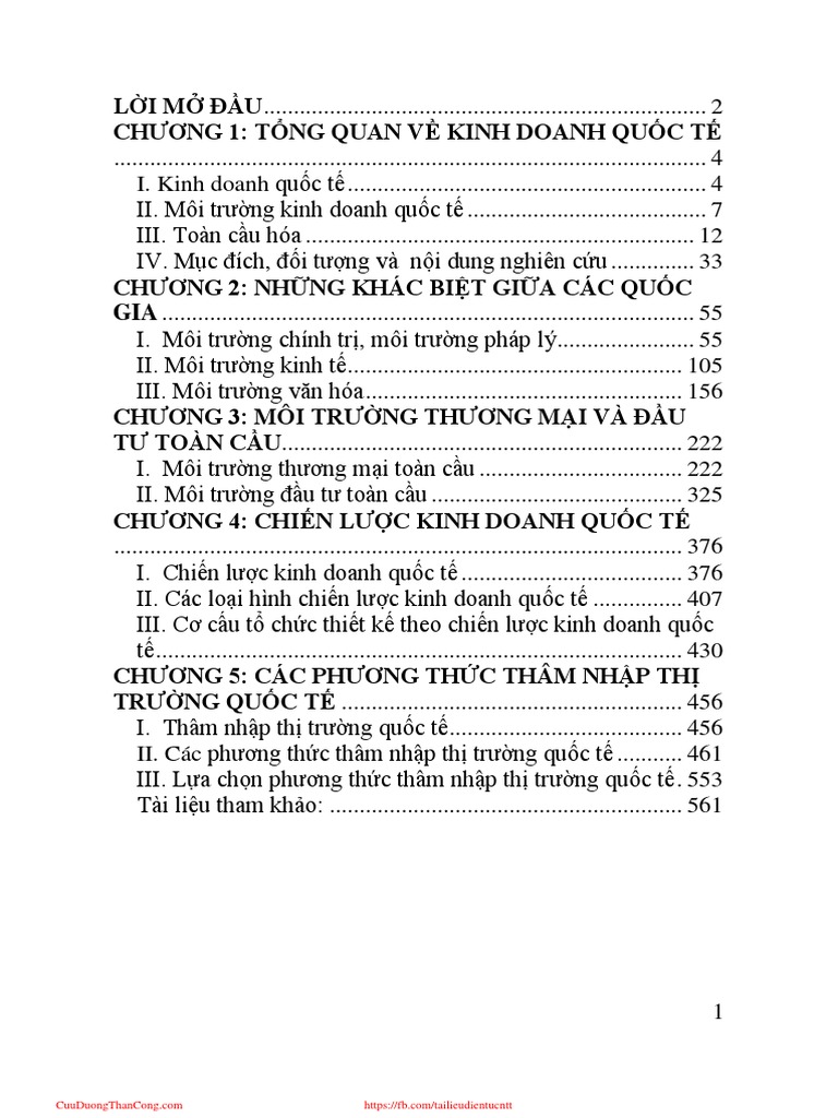 Giao Trinh Kinh Doanh Quoc Te FTU | PDF