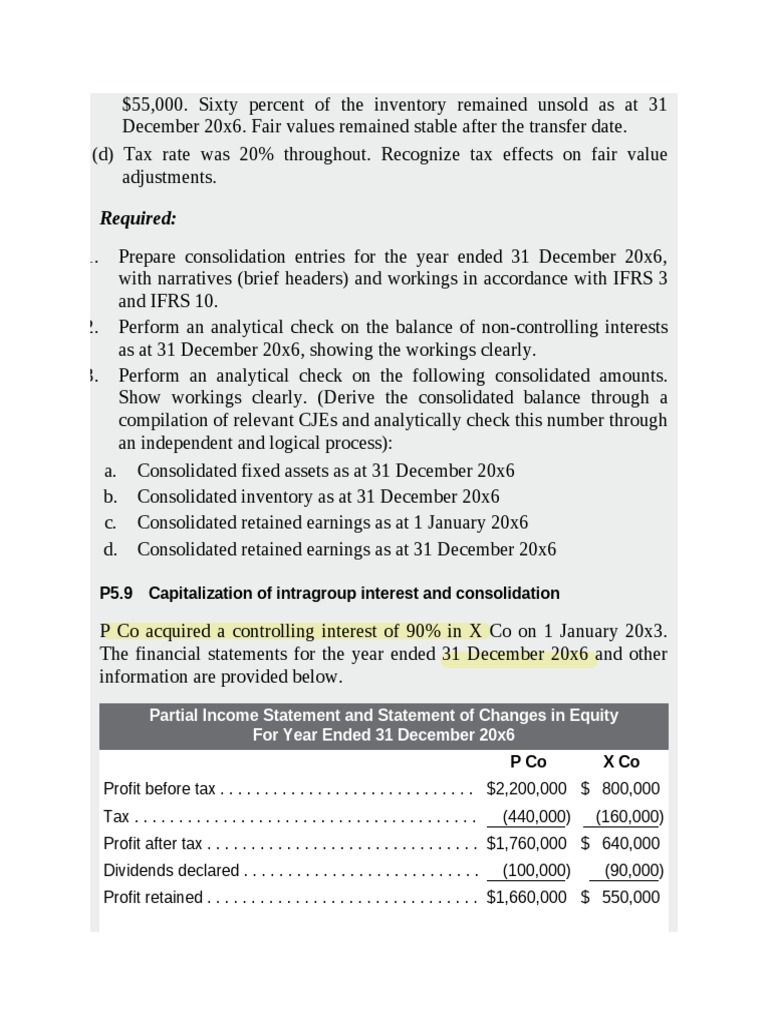 IFRS Consolidation Entries Guide | PDF | Retained Earnings | Interest