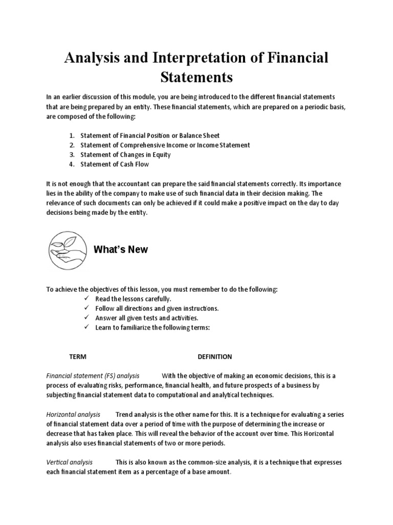 Financial Statement Analysis Techniques | PDF | Balance Sheet | Equity ...