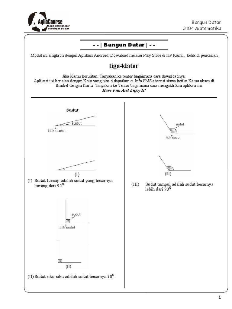 Modul Bimbel Kelas 3 KTSP 3104 Matematika Bab 4 Bangun Datar | PDF