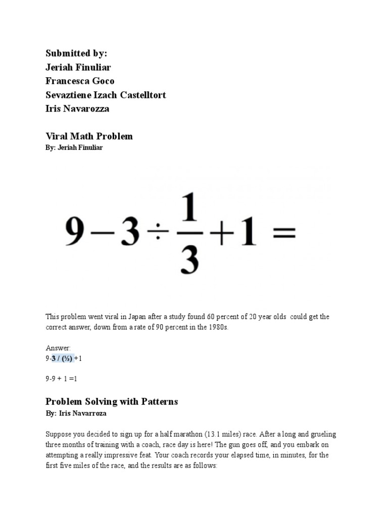 Viral Math Problem | PDF