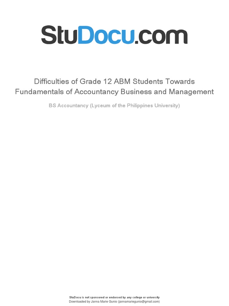 ABM Students' Challenges in Accounting | PDF | Survey Methodology ...