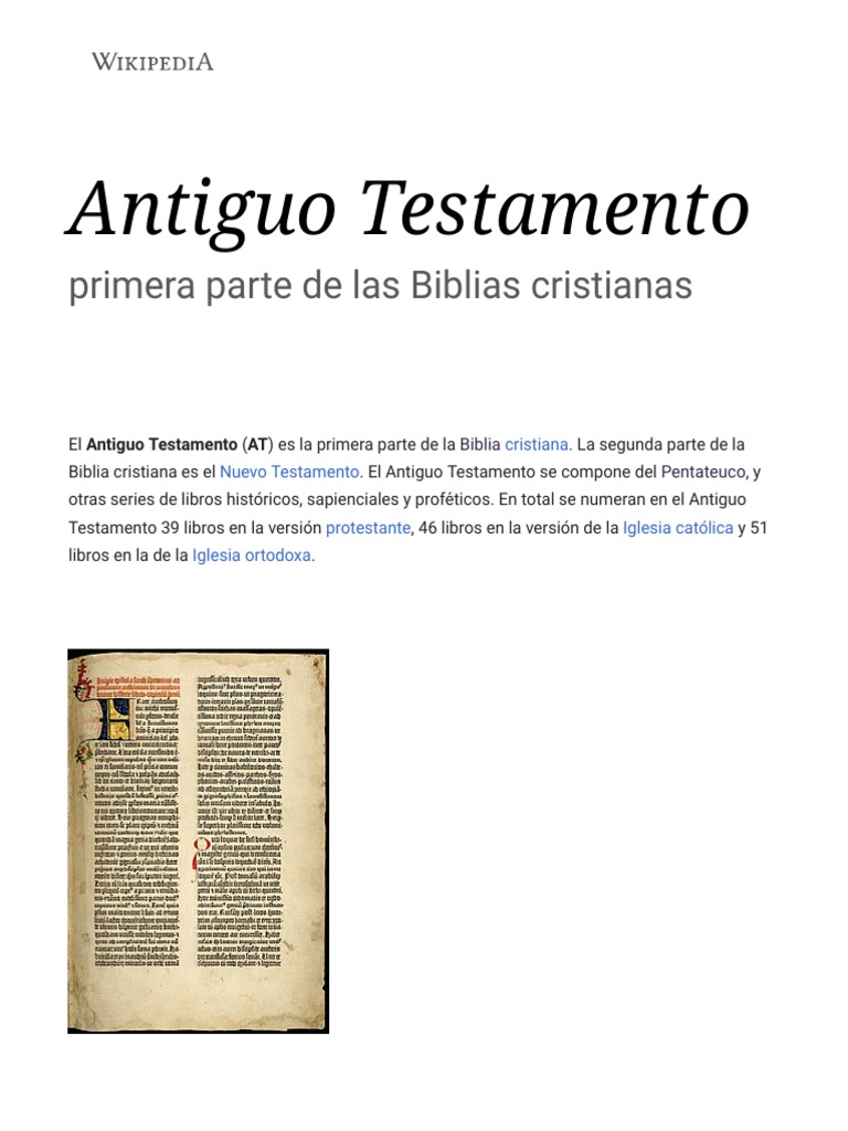 Antiguo Testamento - Wikipedia, La Enciclopedia Libre | PDF | Viejo ...