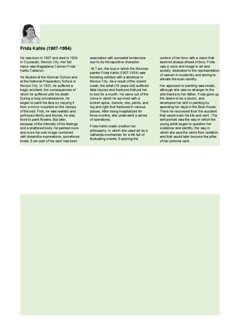 Frida Kahlo | PDF | The Arts