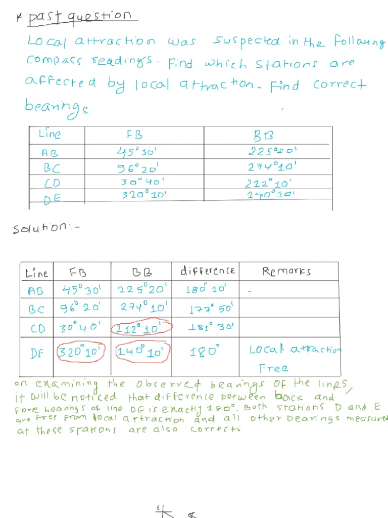 Compass Survey Numerical - 1 | PDF