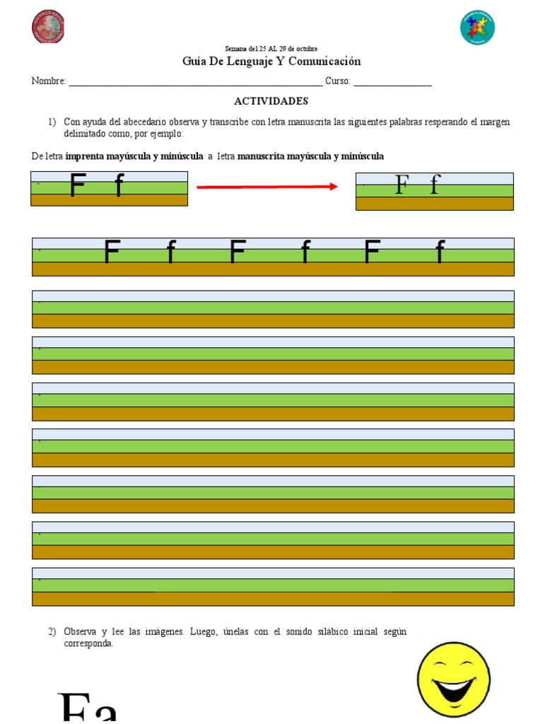 Actividades de la letra F en imprenta | PDF | Estudios de idiomas ...