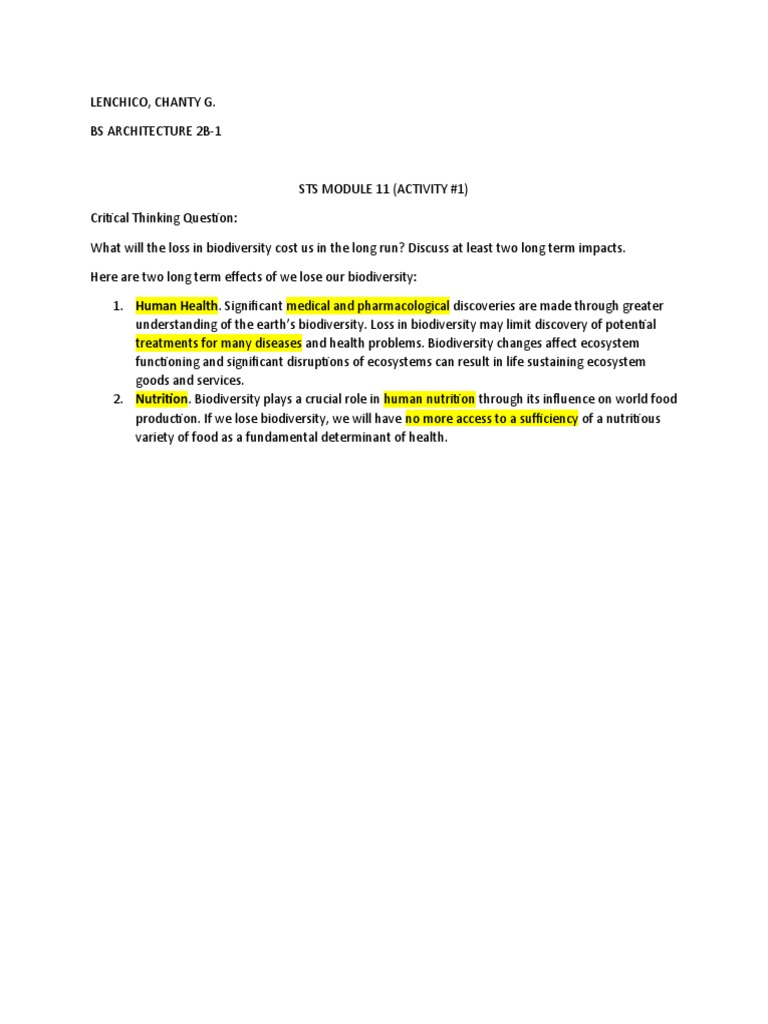 STS Module 11 Act. 1 | PDF