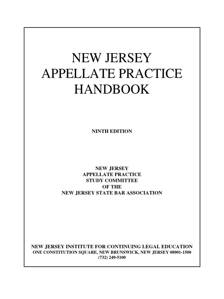New Jersey Appellate Practice Handbook: Ninth Edition | PDF | Appeal ...