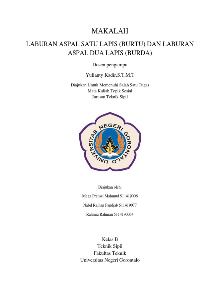 Tugas Makalah Topik Special Laburan Aspal Satu Lapis-Dikonversi | PDF
