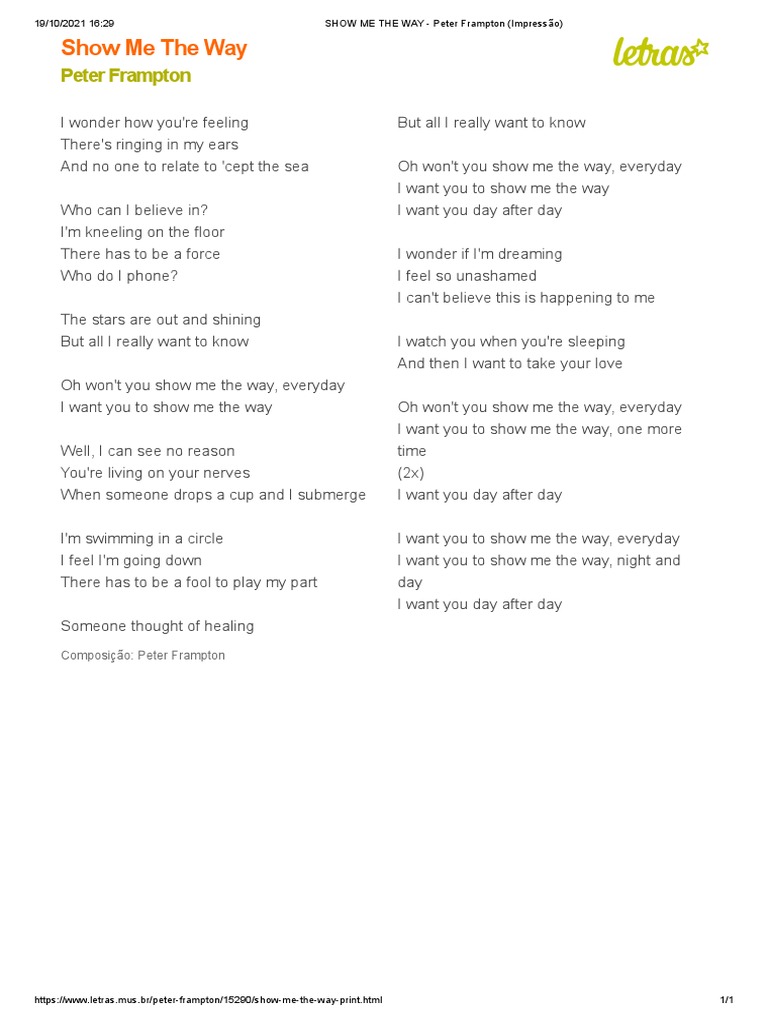 Show Me The Way | PDF