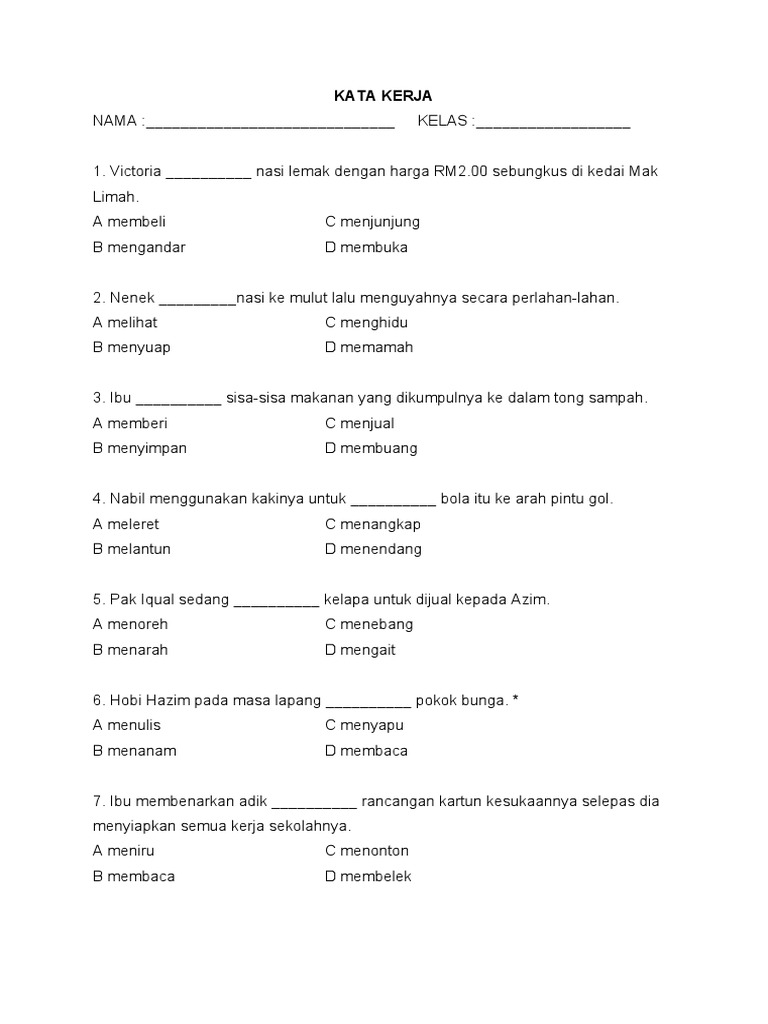 BM Kata Kerja 2 Soleh | PDF