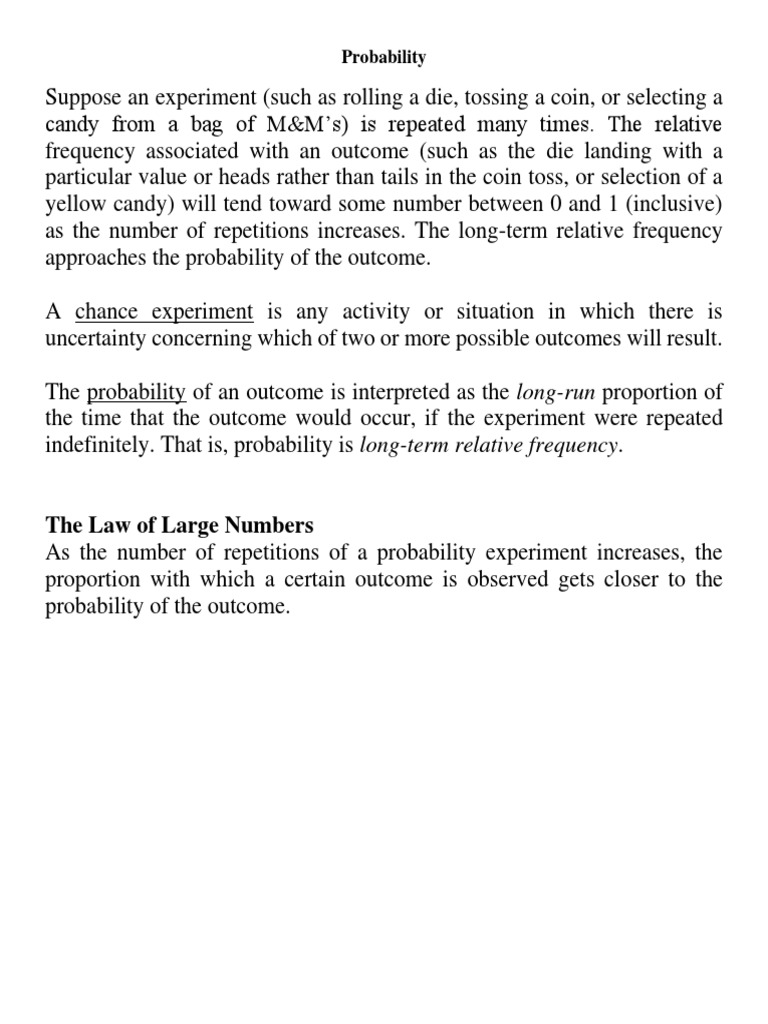 The Law of Large Numbers: Probability | Download Free PDF | Probability ...