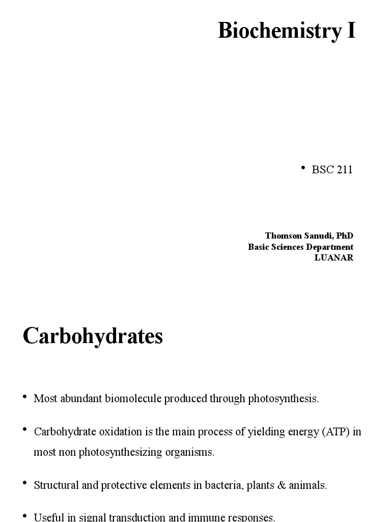 2 Biochemistry Carbohydrates | PDF | Carbohydrates | Polysaccharide