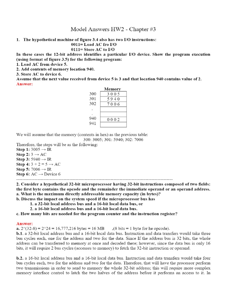 Model Answers HW2 - Chapter #3 | PDF
